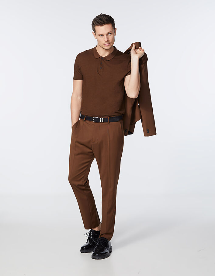 Men’s moka cotton modal polo shirt