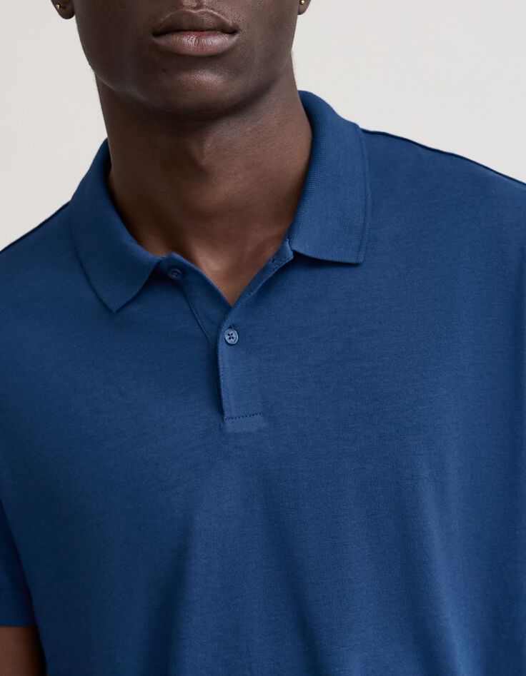 Polo cobalt coton modal Homme IKKS