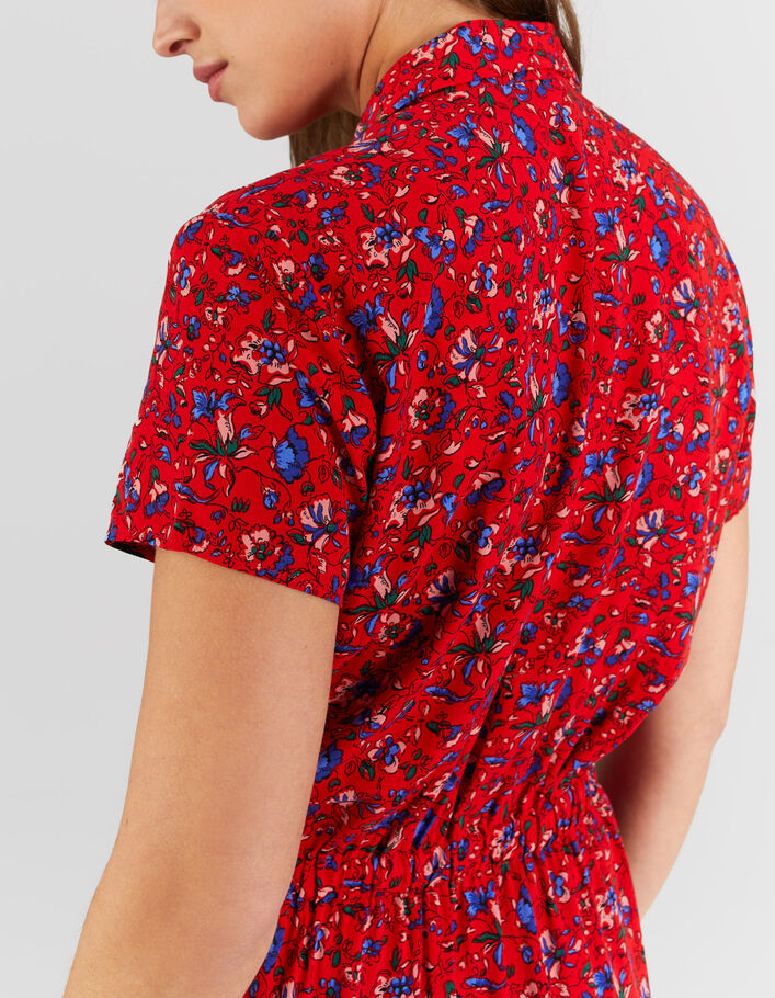 I.Code cherry summer flower print wrap dress