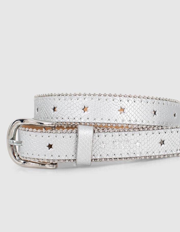 Girls’ silver belt with star cut-outs