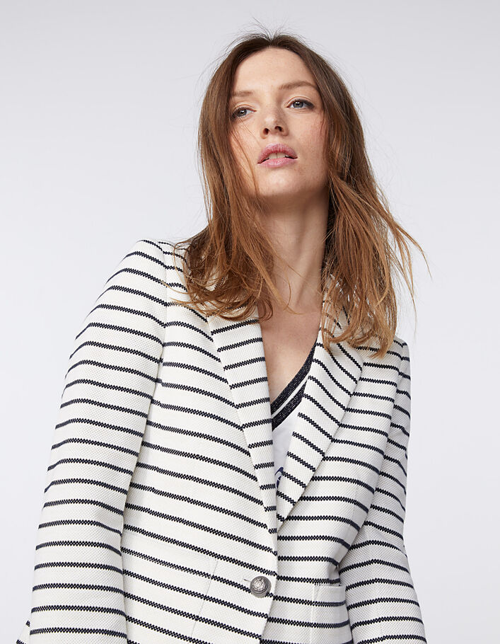 Women's Milano-knit jacket with metallic stripes