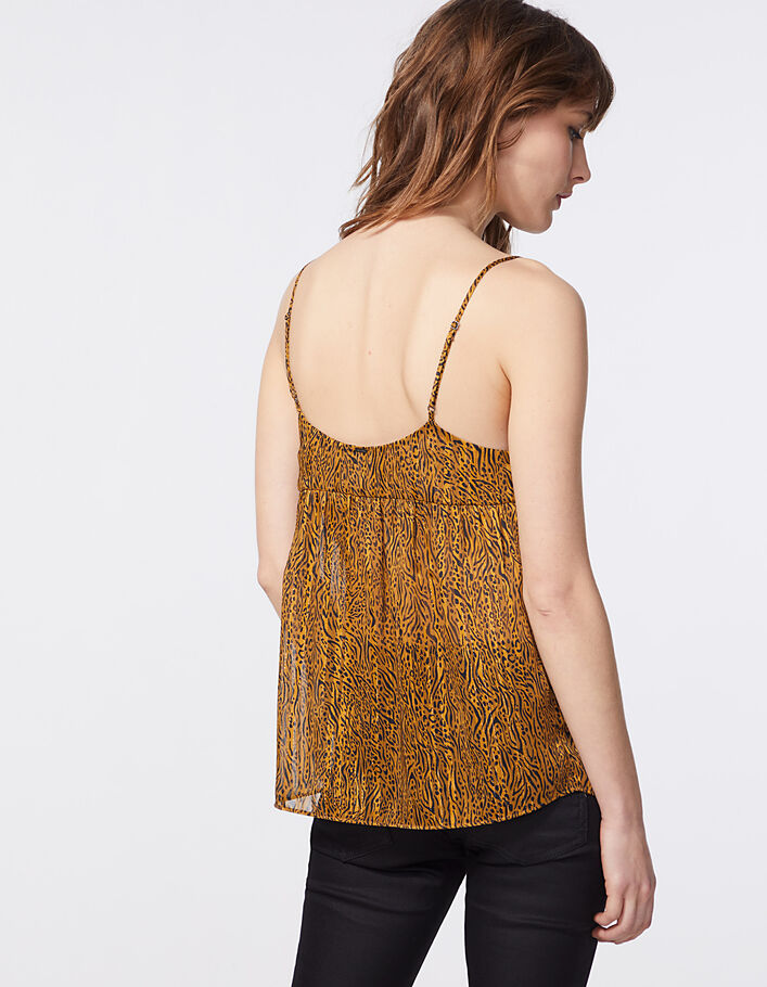 Women’s metallic zebra print voile camisole