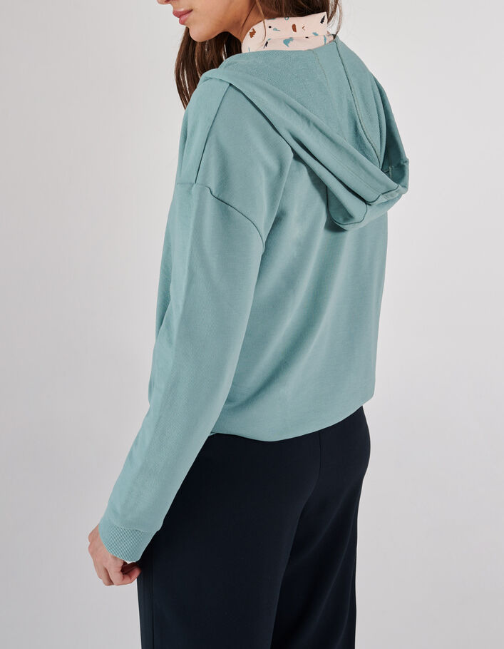 Sudadera menta con capucha I.Code