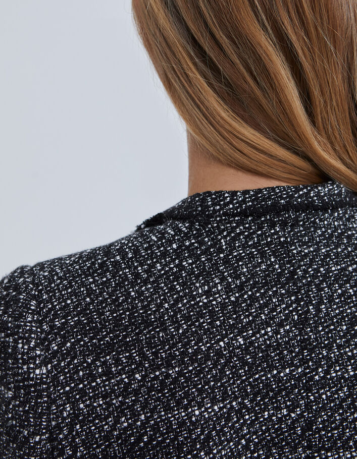 Women’s black tweed-look biker-style jacket