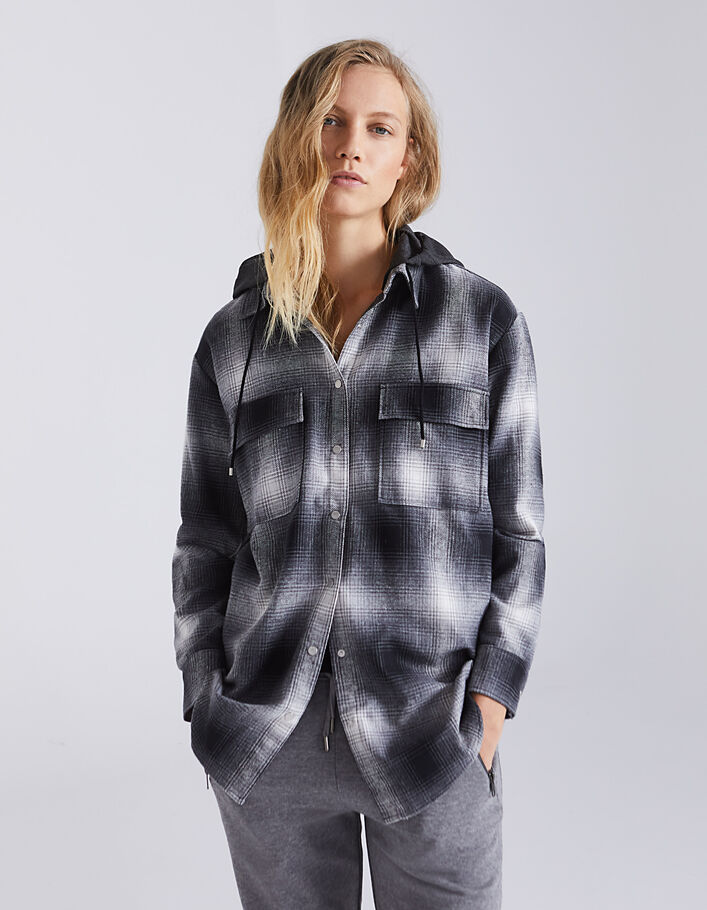 Chemise à carreaux capuche amovible femme IKKS
