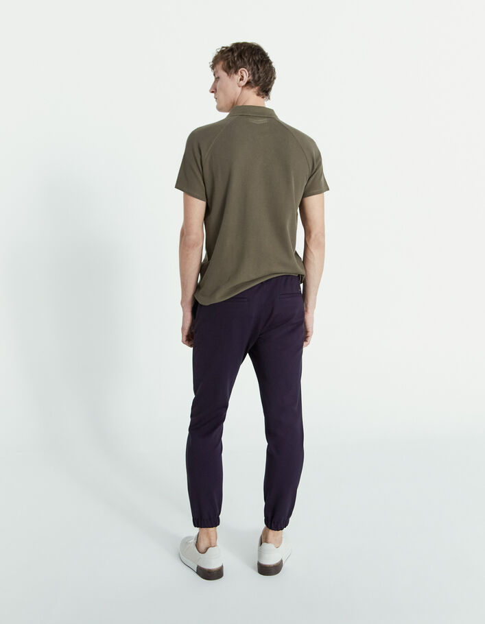 Polo caqui con relieve en espalda Hombre