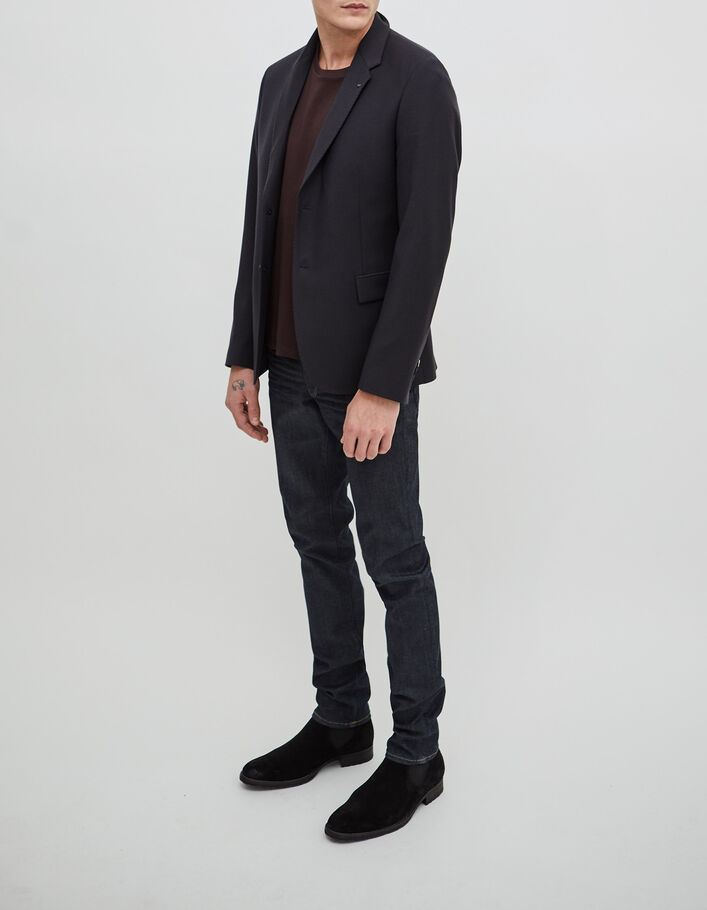 Americana azul marino franela lavable Hombre