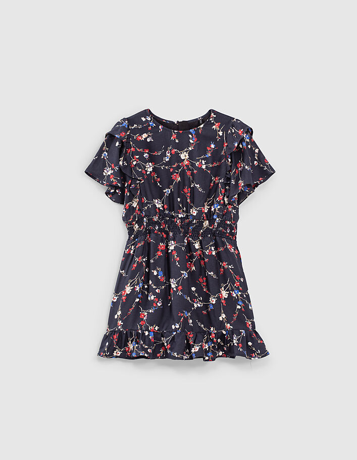 Girls' navy flower print mini me dress