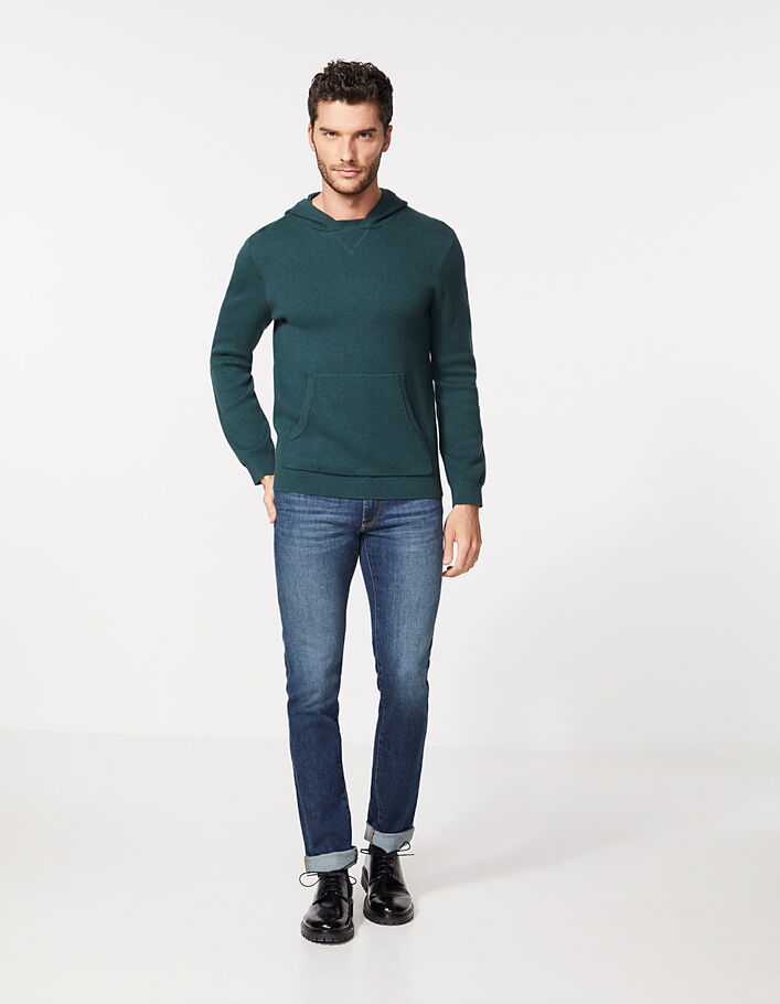 Engels groene gebreide trui met capuchon Heren
