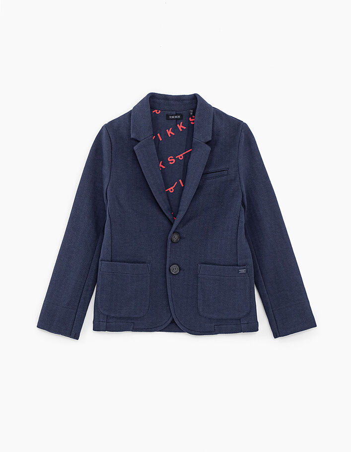 Boys' navy chevron suit jacket