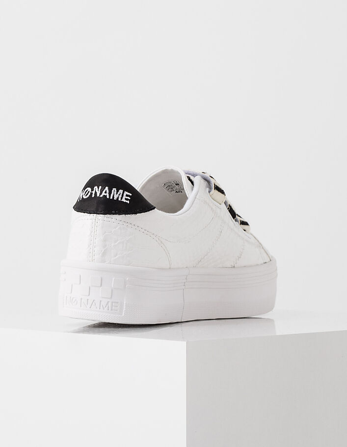 Women’s white No Name Plato Straps snake trainers