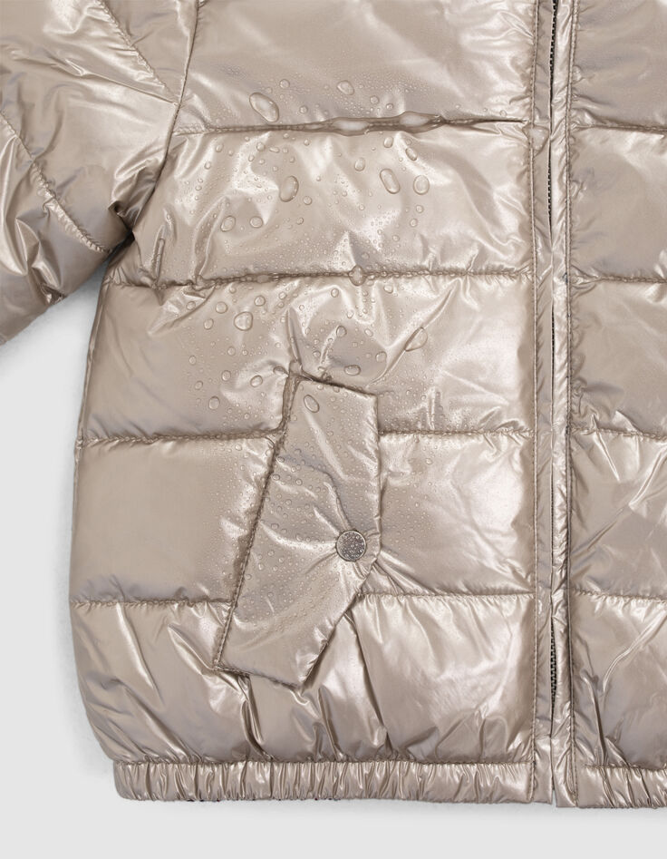 Girls’ navy flower/silver reversible padded jacket IKKS