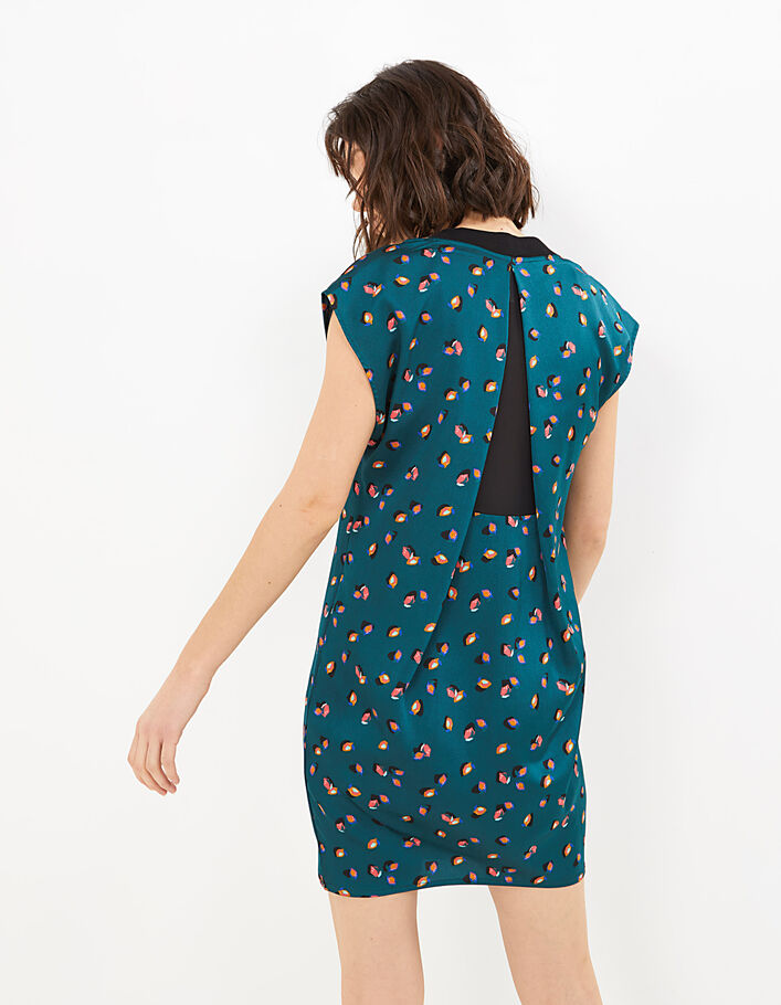 I.Code green + coloured lemon print dress