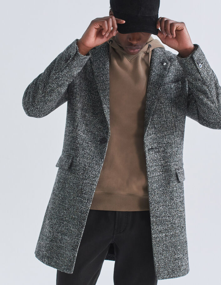 Manteau anthracite lainage faux-uni Homme