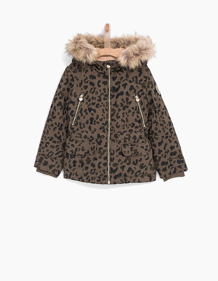 Girls’ leopard parka
