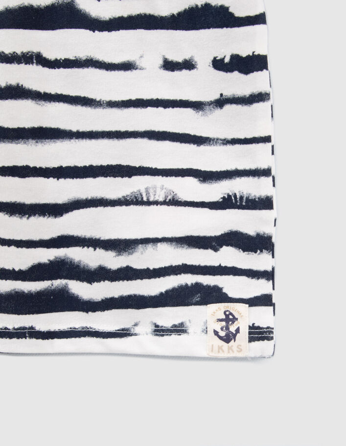 Wit T-shirt blauwe strepen jongens