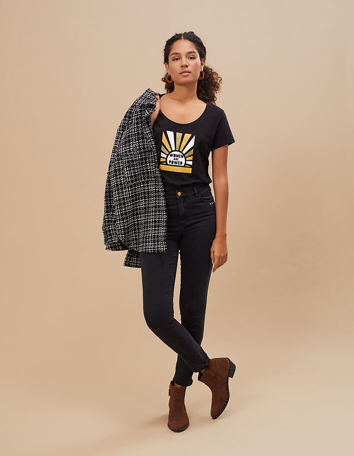 I.Code black T-shirt with sun image