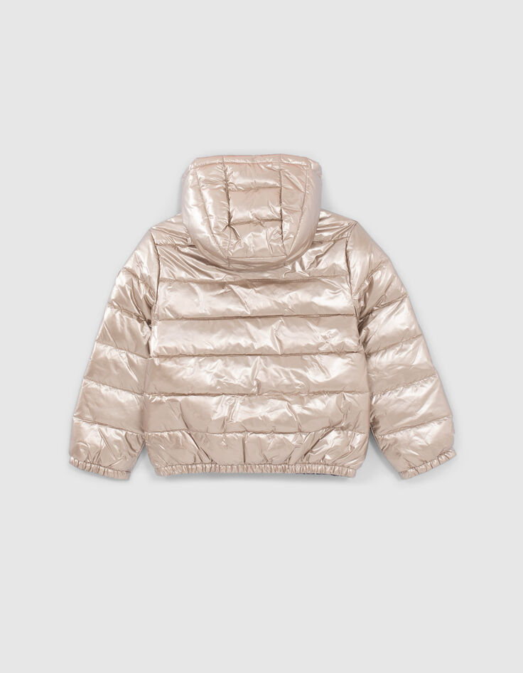 Girls’ navy flower/silver reversible padded jacket IKKS