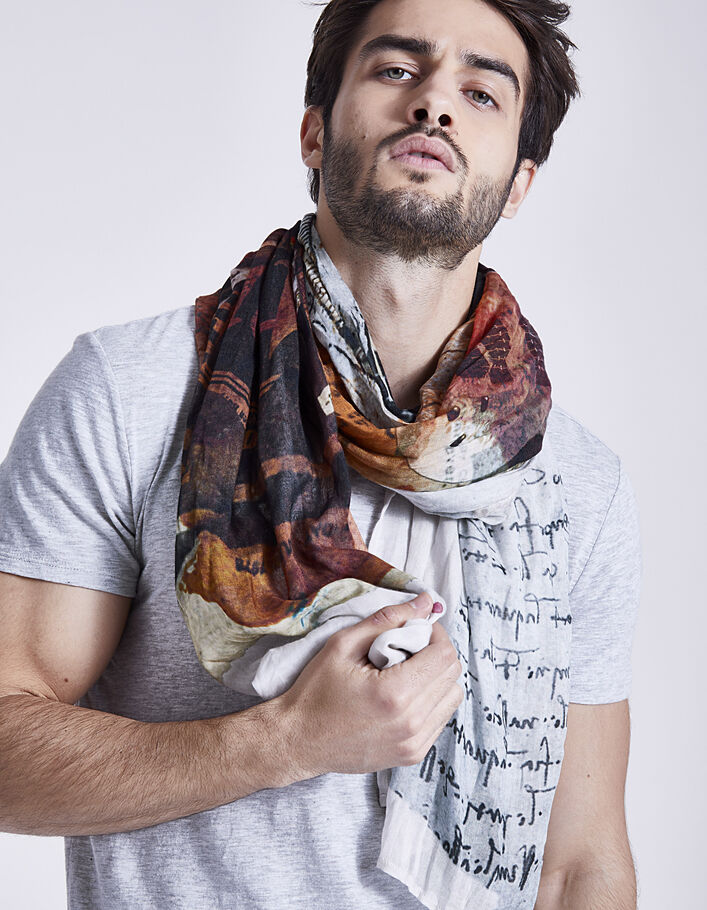 Men’s beige arty rock scarf