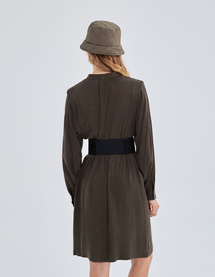 Women's lichen army vibes motif jacquard dress IKKS