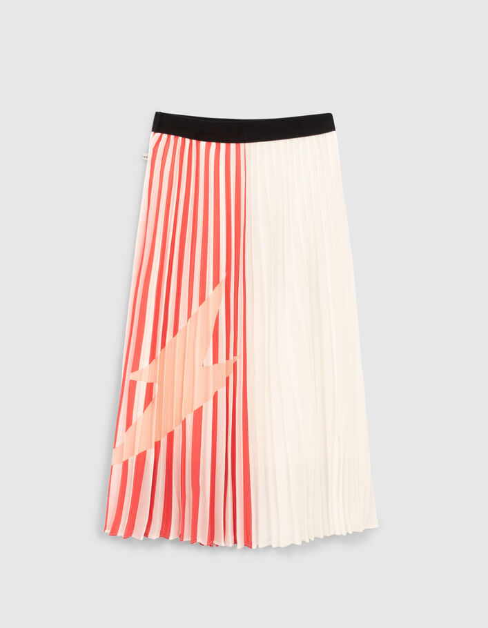 Lange witte rok rode strepen plissé meisjes