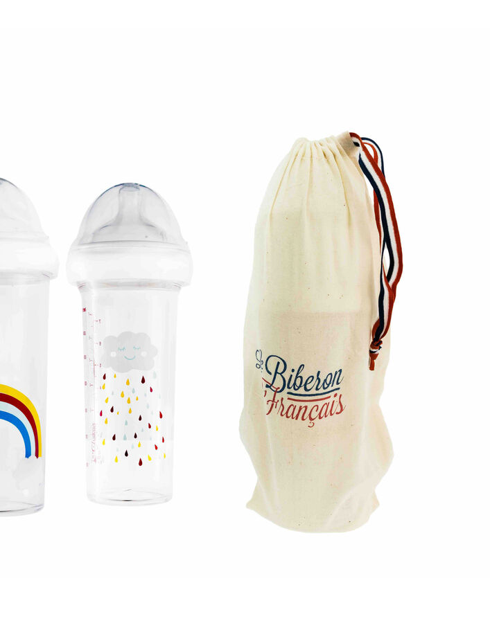 LE BIBERON FRANÇAIS Set of 3 Rainbow motif bottles