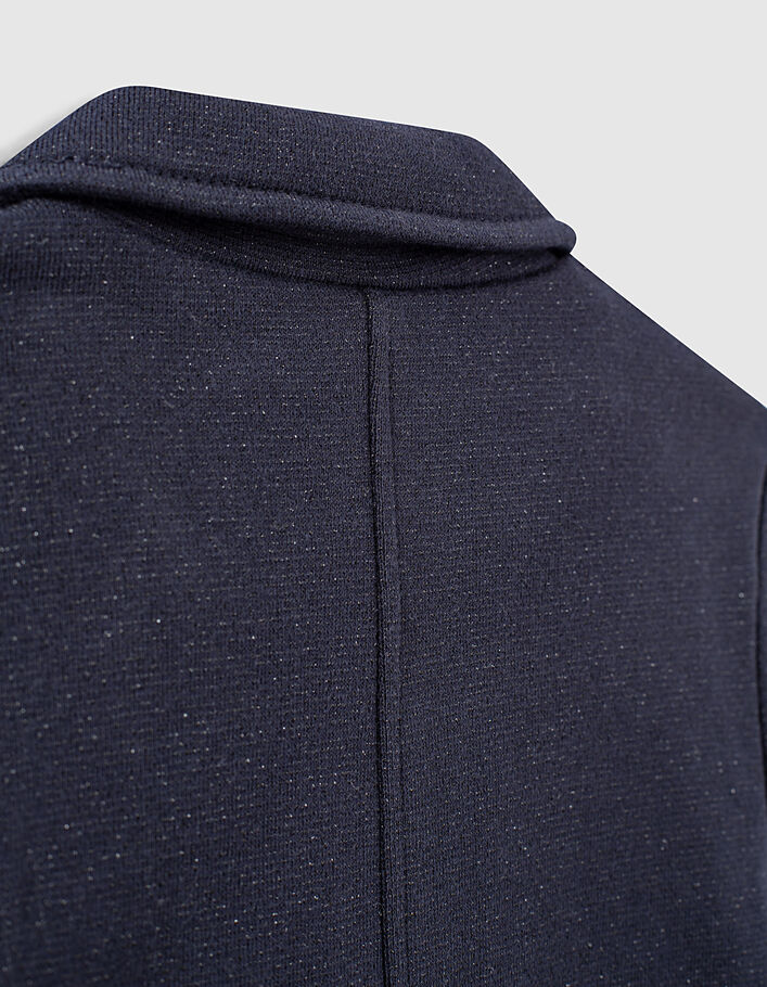 Girls’ navy lurex biker-style cardigan