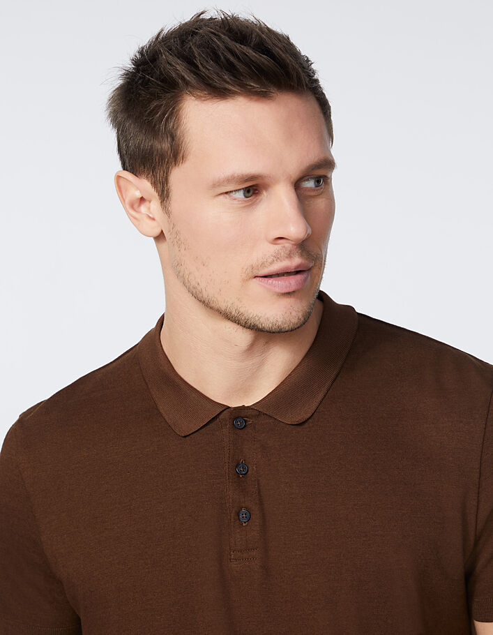 Men’s moka cotton modal polo shirt