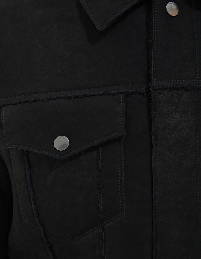 Men’s black nubuck leather jacket