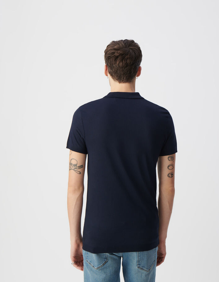 Men’s navy modal cotton polo shirt