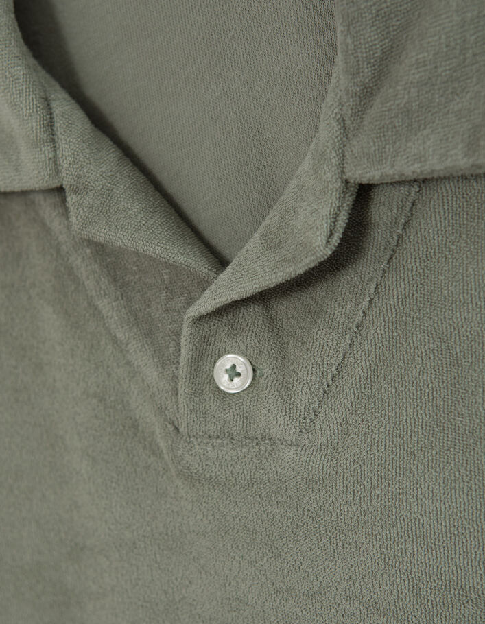 Boys’ khaki terry polo shirt