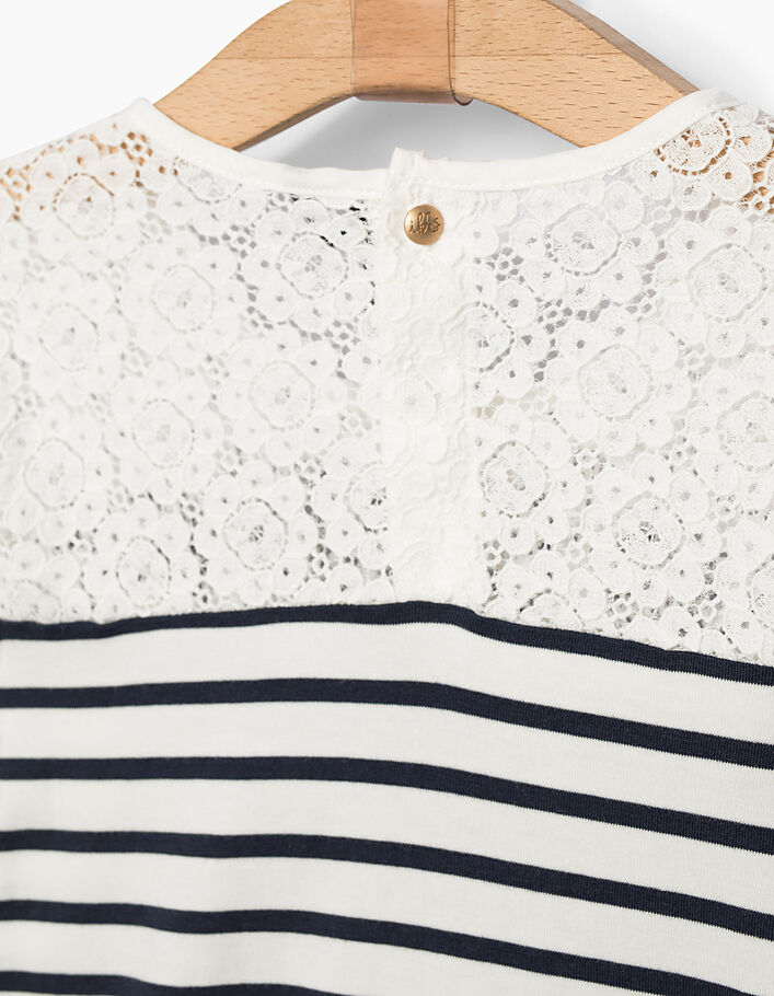 Matrozen T-shirt met kant bovenaan voor meisjes