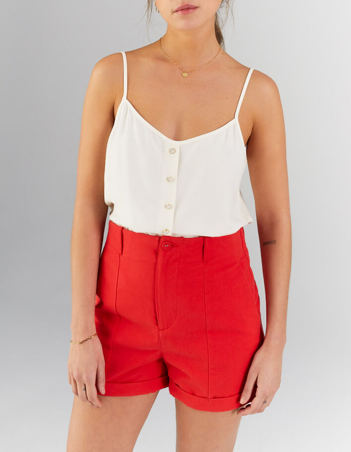 I.Code cherry shorts with seaming on front