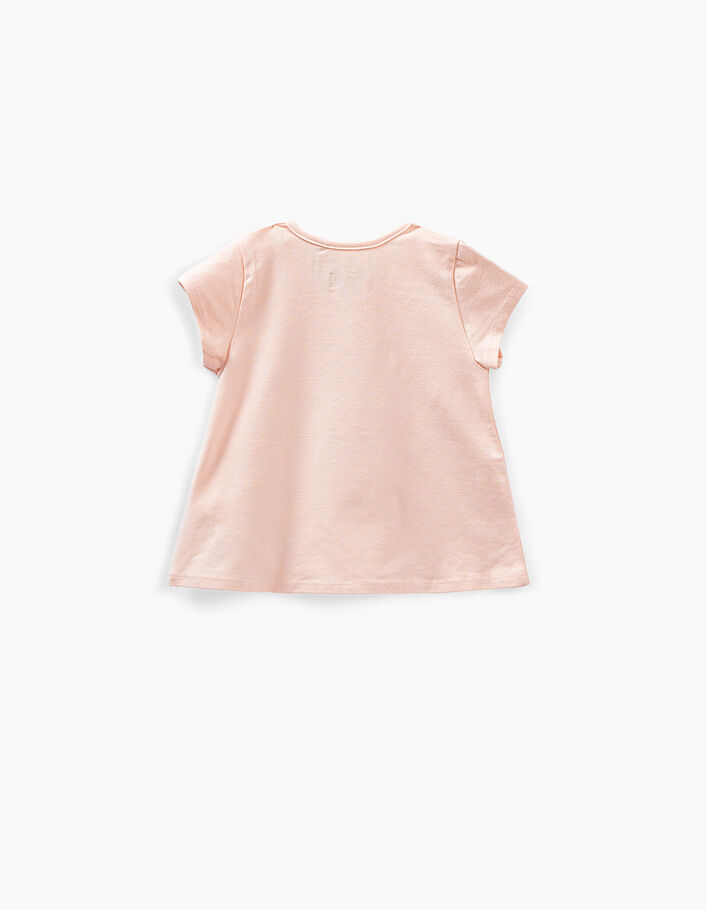 Tee-shirt rose poudré visuel glace bébé fille