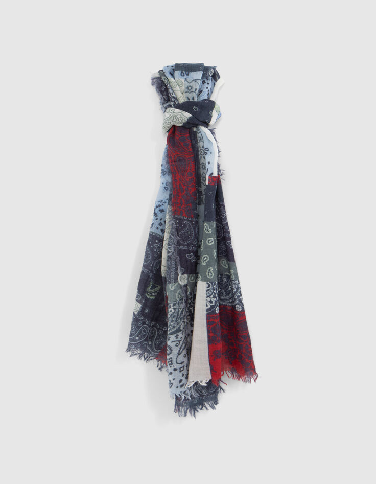 Women’s navy scarf with all-over bandana motif IKKS