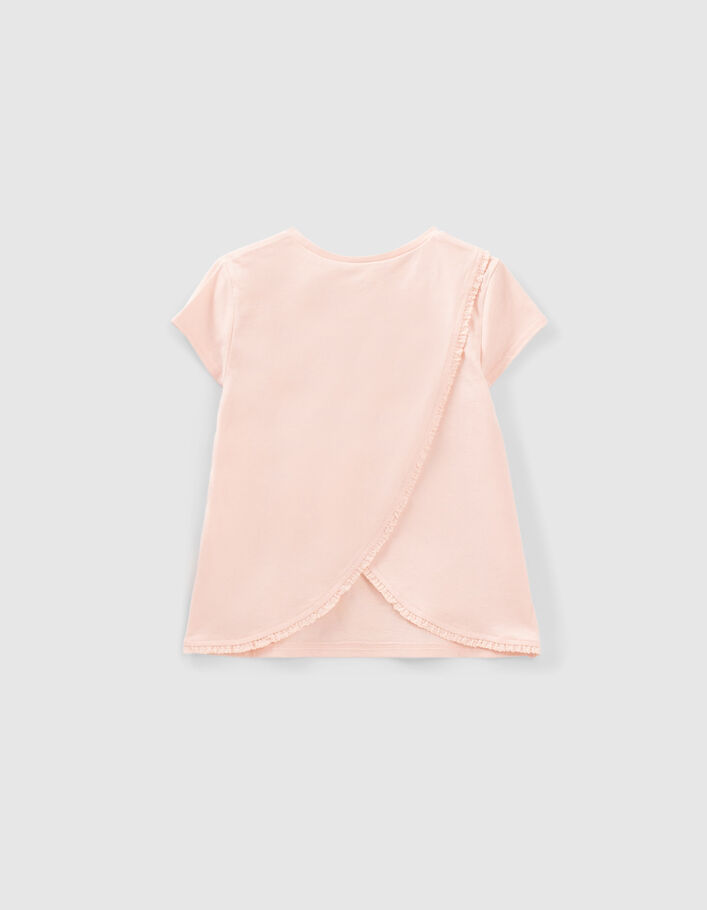 Girls’ pink T-shirt with plant print