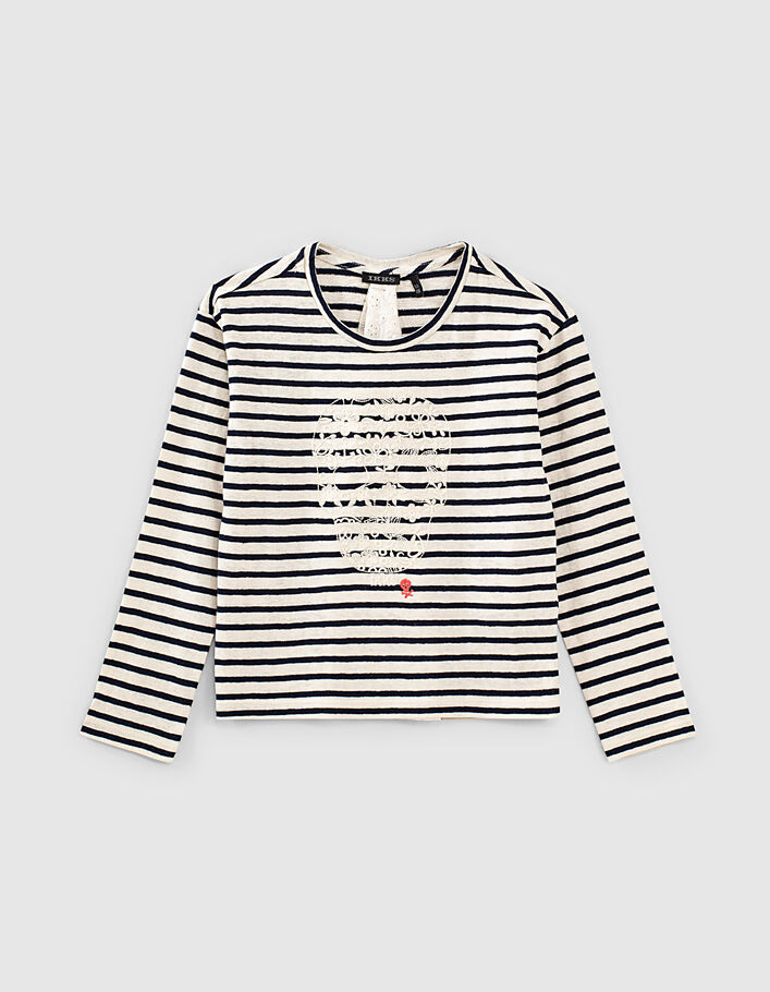 Matrozen-T-shirt borduursel doodshoofd meisjes