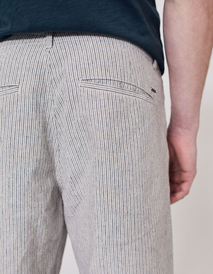 Bermuda SLIM aqua à rayures Homme