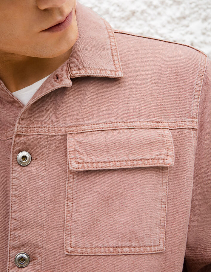 Men's coral denim jacket
