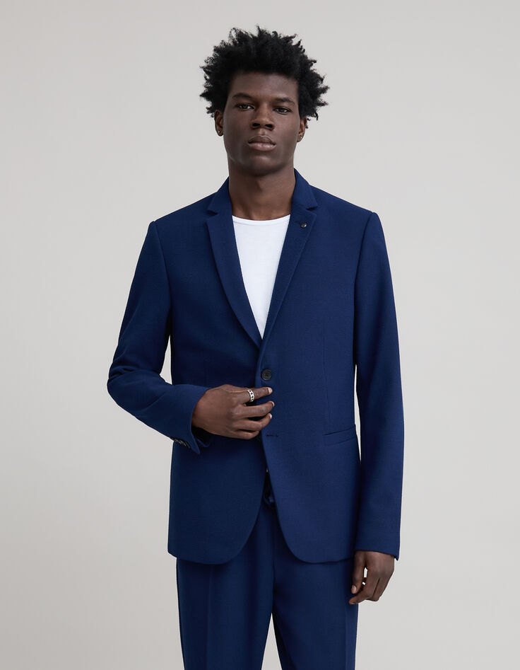 Traje chaqueta seersucker índigo hombre IKKS