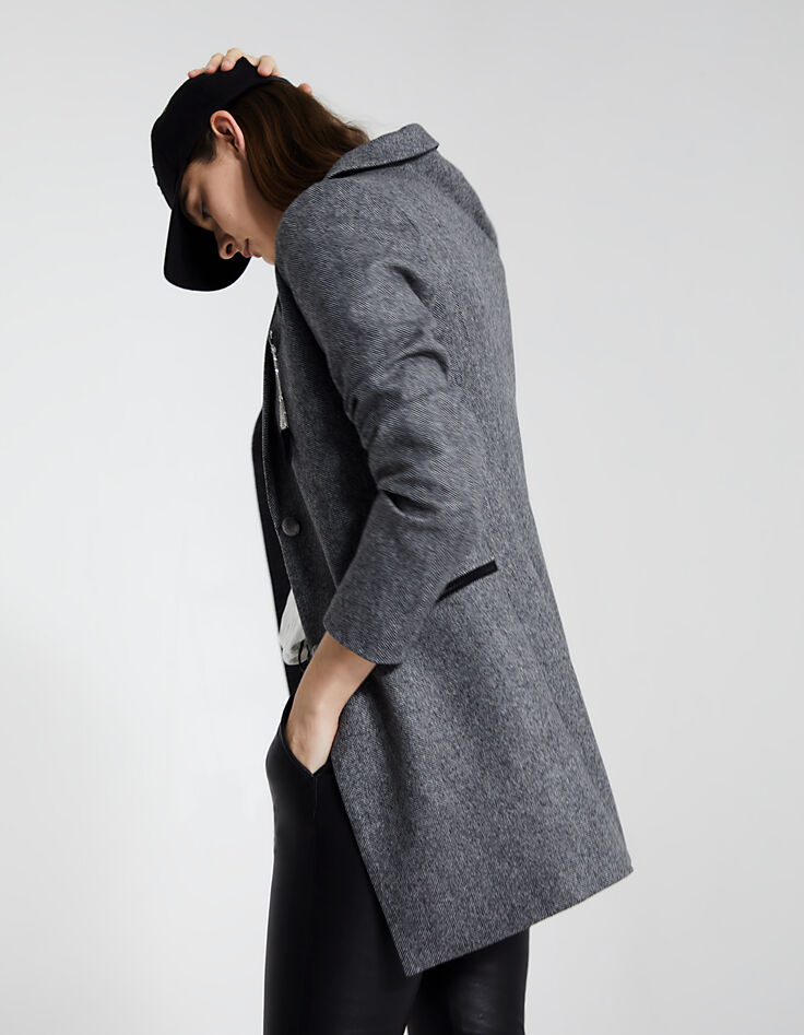 Women’s chevron wool-rich city coat