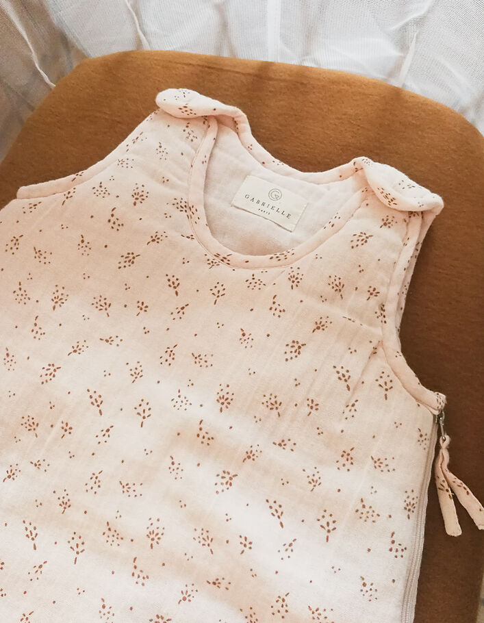 GABRIELLE PARIS pink organic cotton gauze sleeper 6-18m