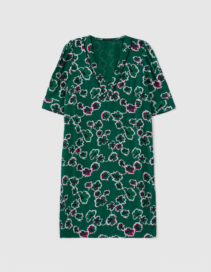 Robe verte maxi floral Femme