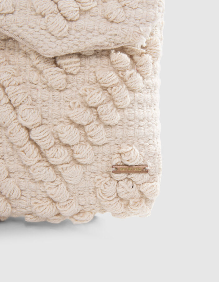 Girls’ ecru punch needle-style telephone bag