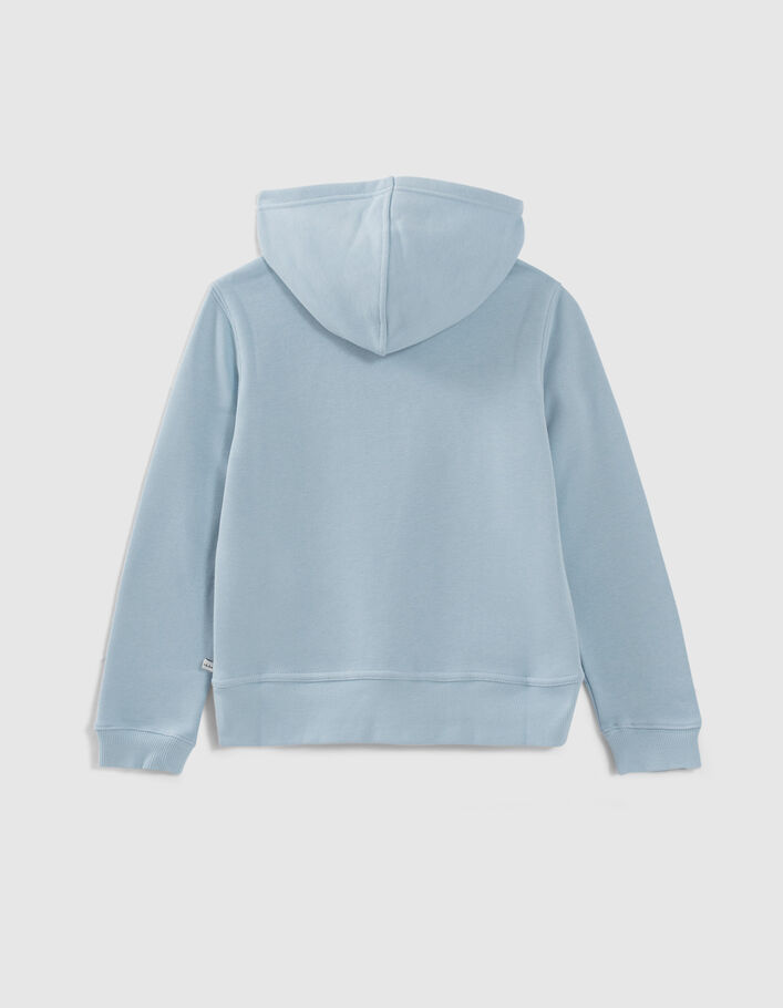 Girls’ light blue hoodie with embroidery on front