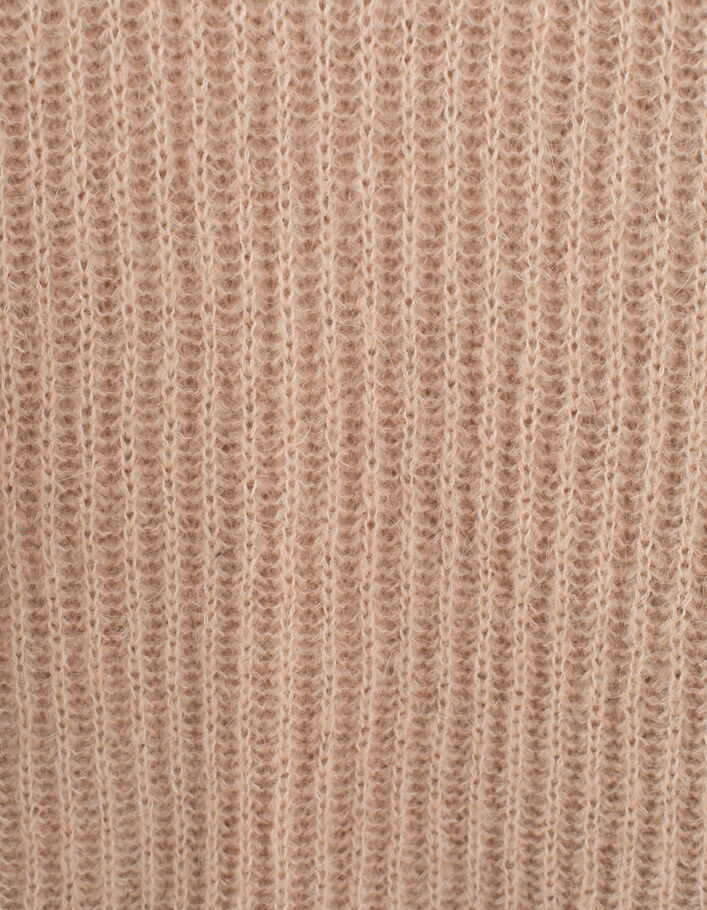 Jersey beige punto grueso mohair mujer