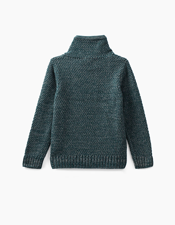 Boys’ emerald high neck knit sweater