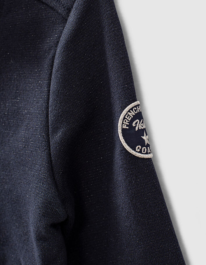 Girls’ navy lurex biker-style cardigan