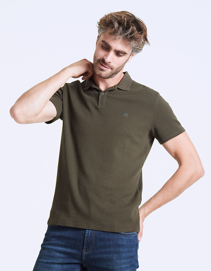 Men's textured polo shirt