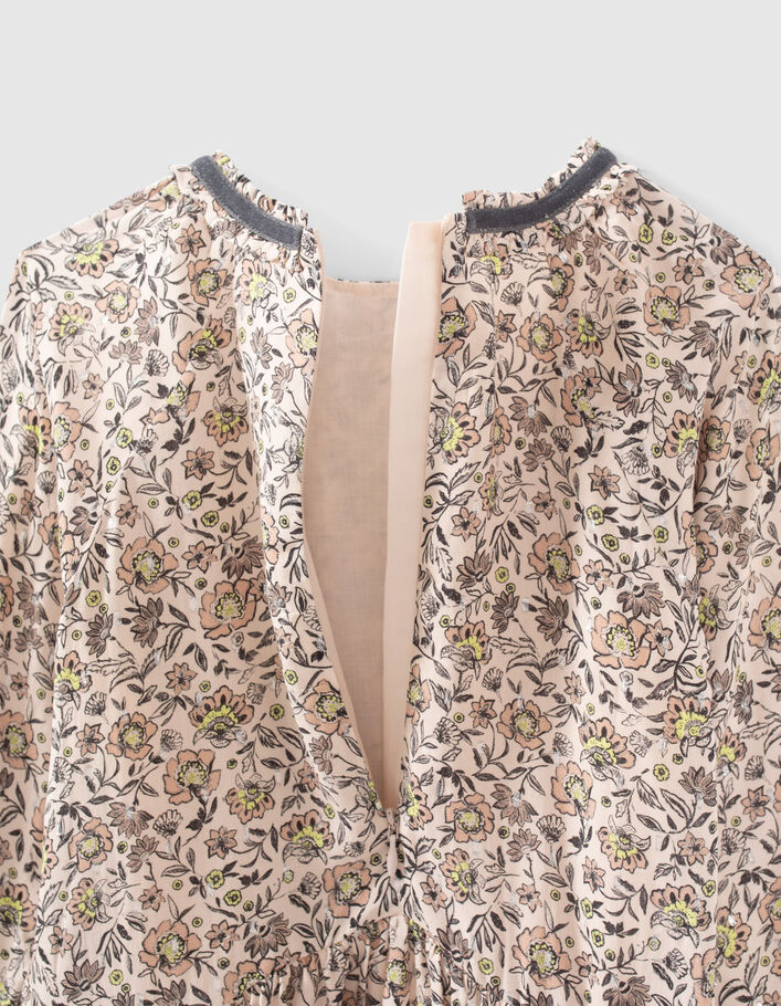 Girls’ beige flower print dress